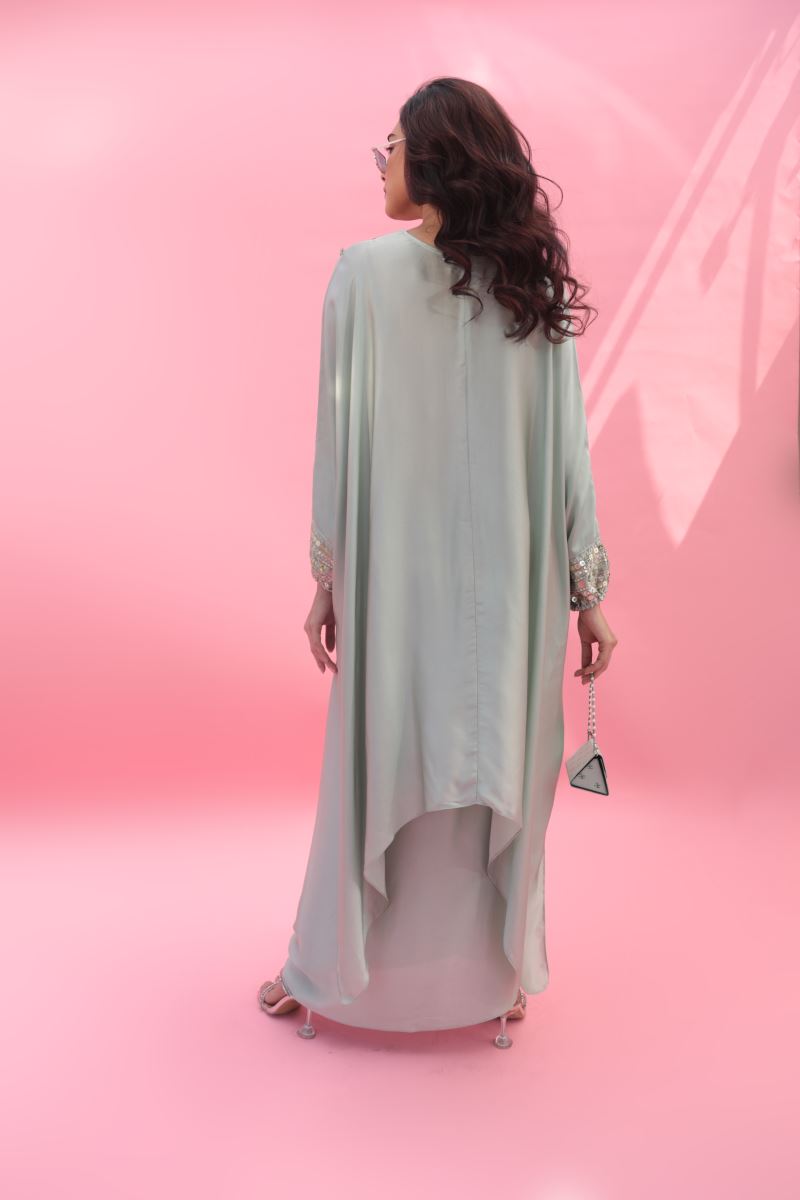 Buy - Sakura green kaftan set | Elan Store