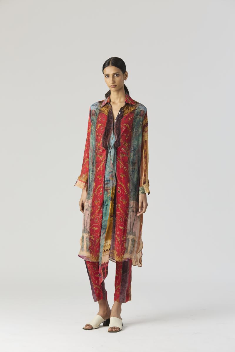 Buy - Villa roma multicolor wrap kurta set | Elan Store