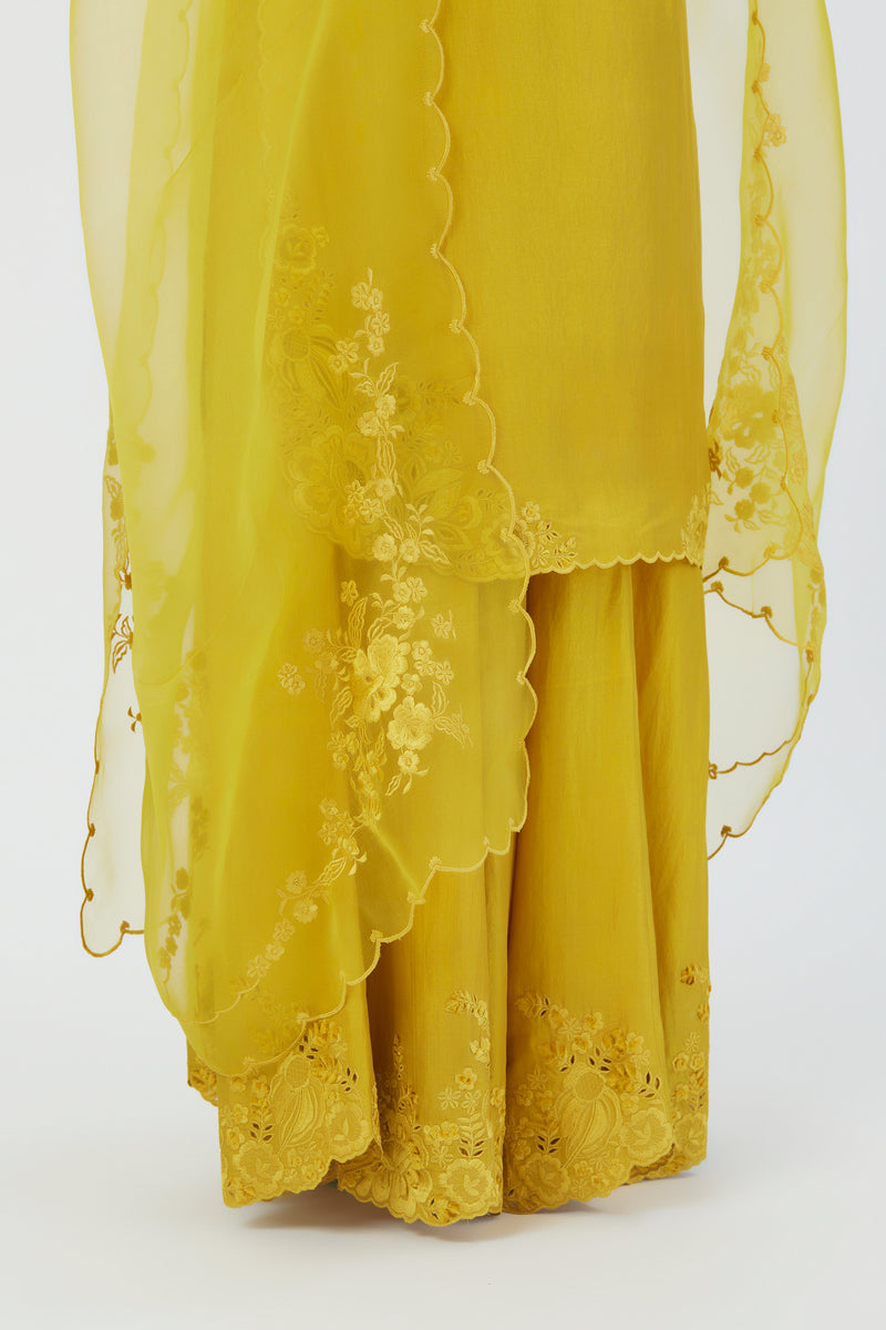 Buy - Nira lime yellow dupatta | Elan Store