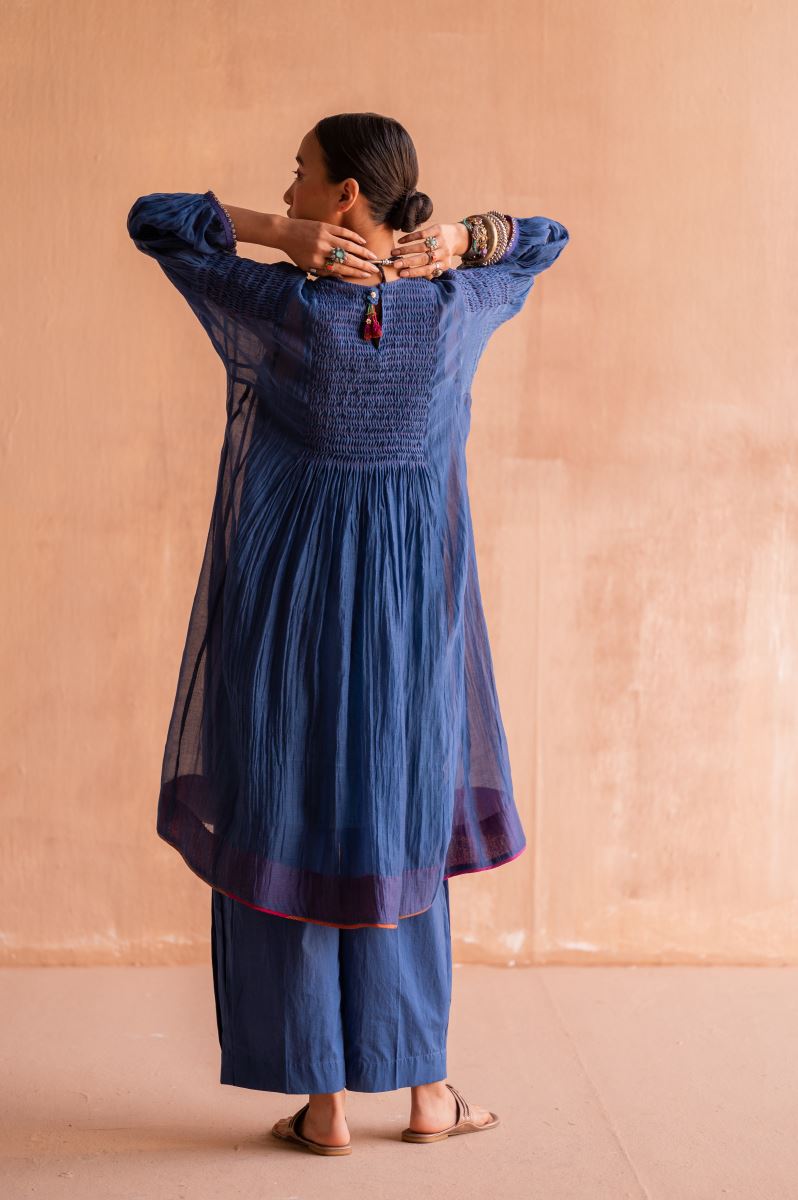 Buy - Barsana neel blue janav pants | Elan Store