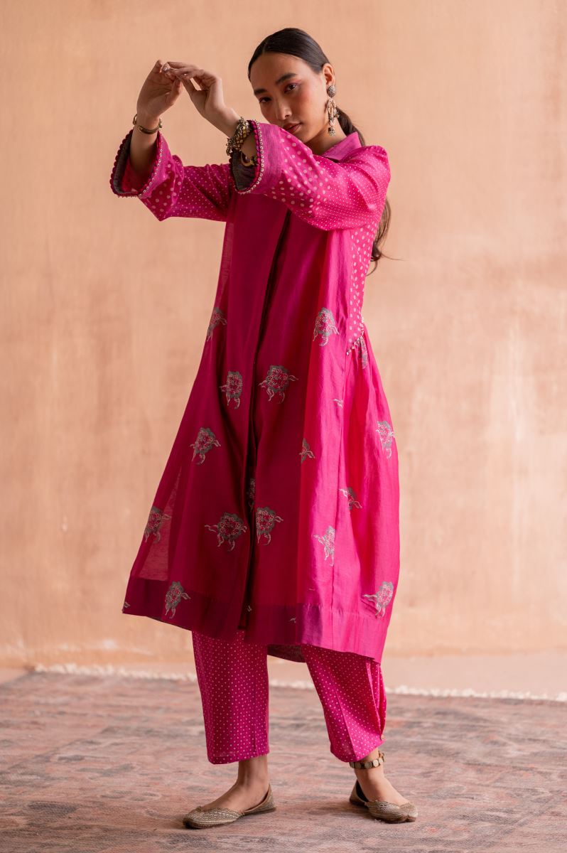 Buy - Barsana rani pink rai pants | Elan Store