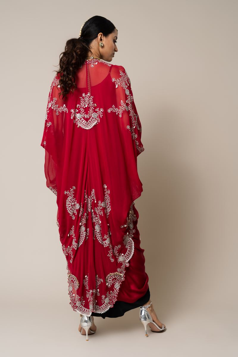 Buy - Burgundy gather kite & dress set | Elan Store