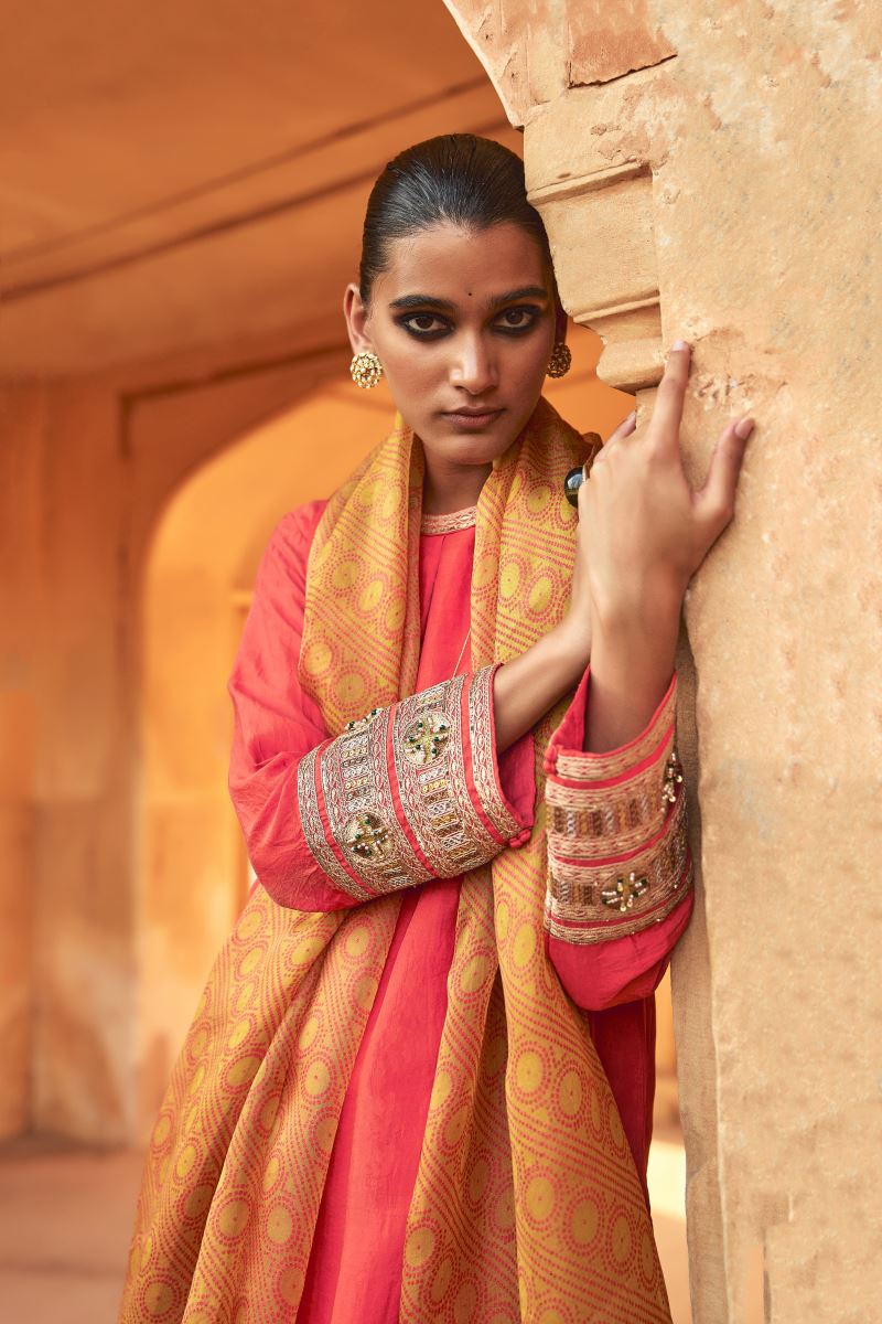 Buy - Haldi Nashpal orange kurta set | Elan Store