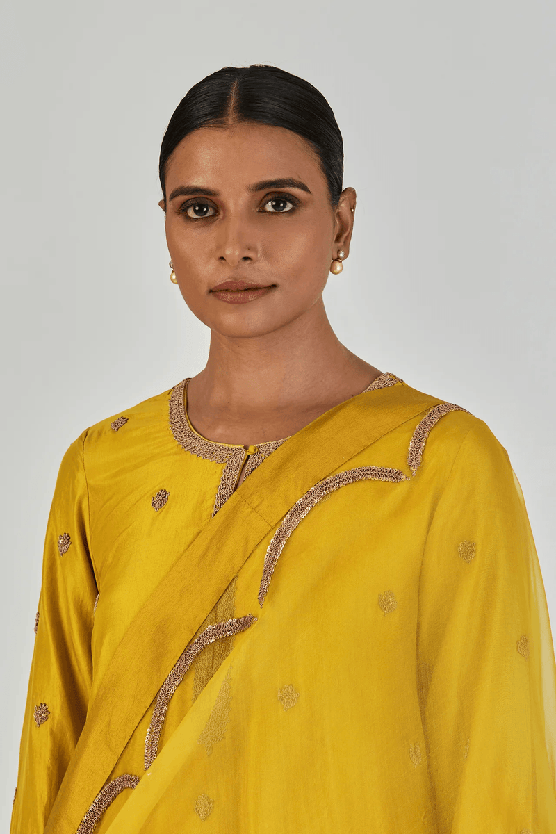 Buy - Sana gold yellow dupatta | Elan Store