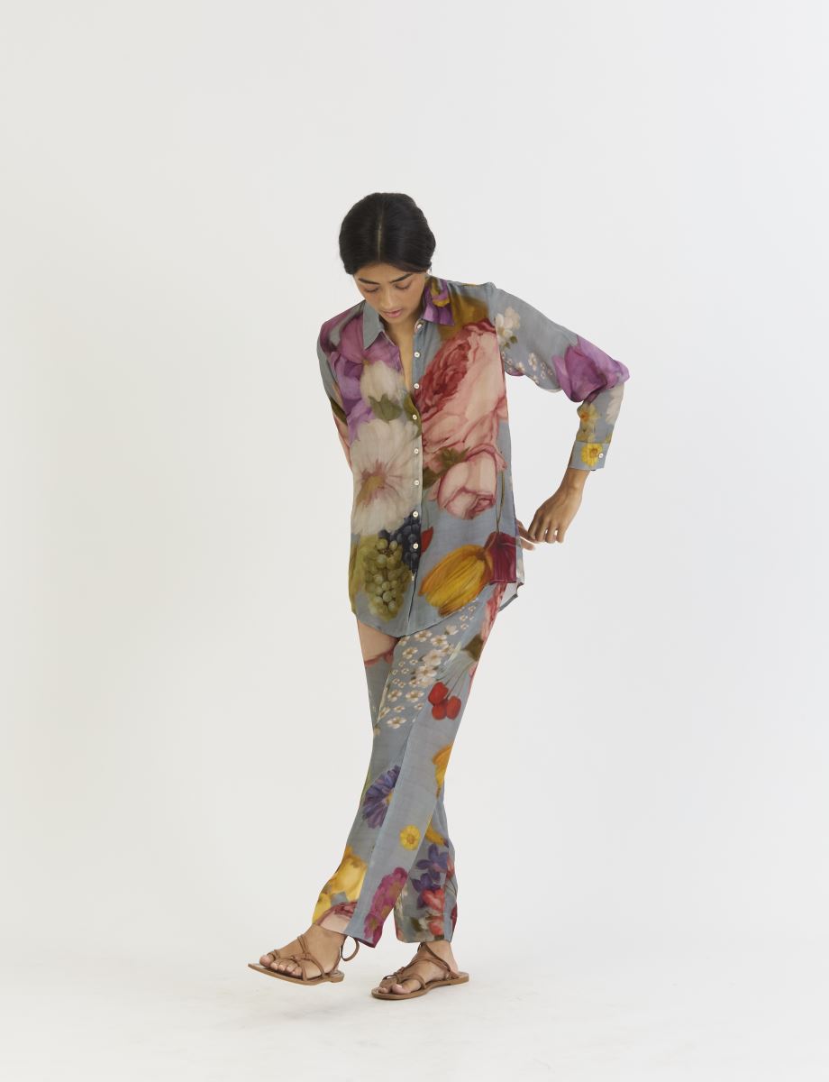 Buy - Indigo shades of blue rose co-ord set | Elan Store