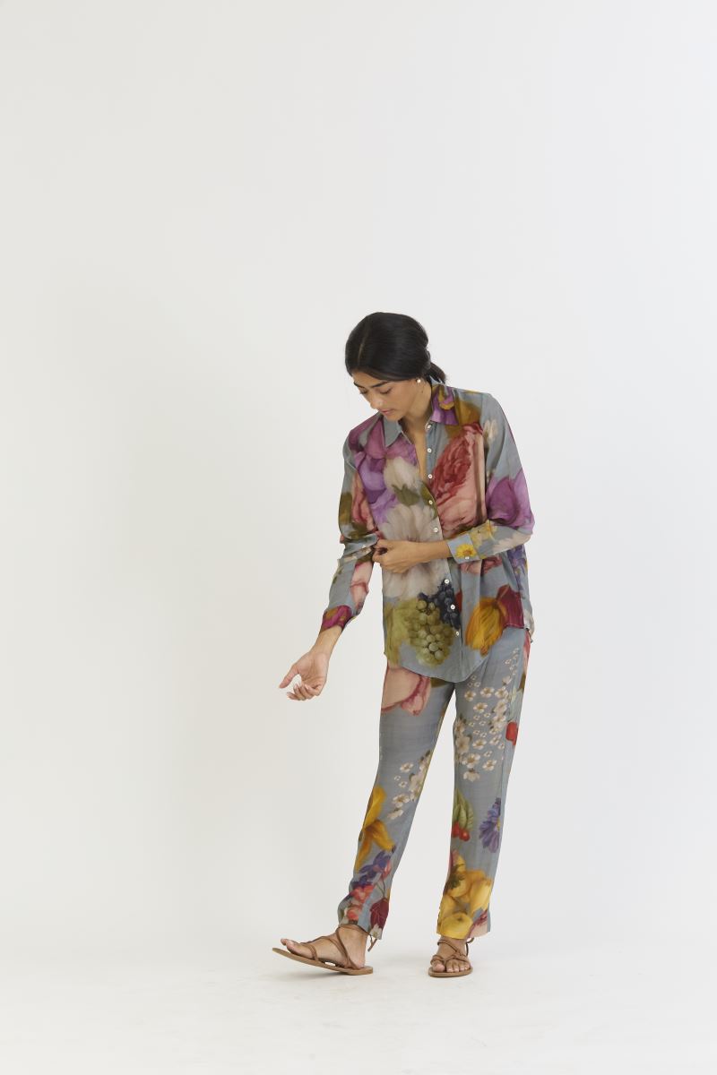 Buy - Indigo shades of blue rose co-ord set | Elan Store