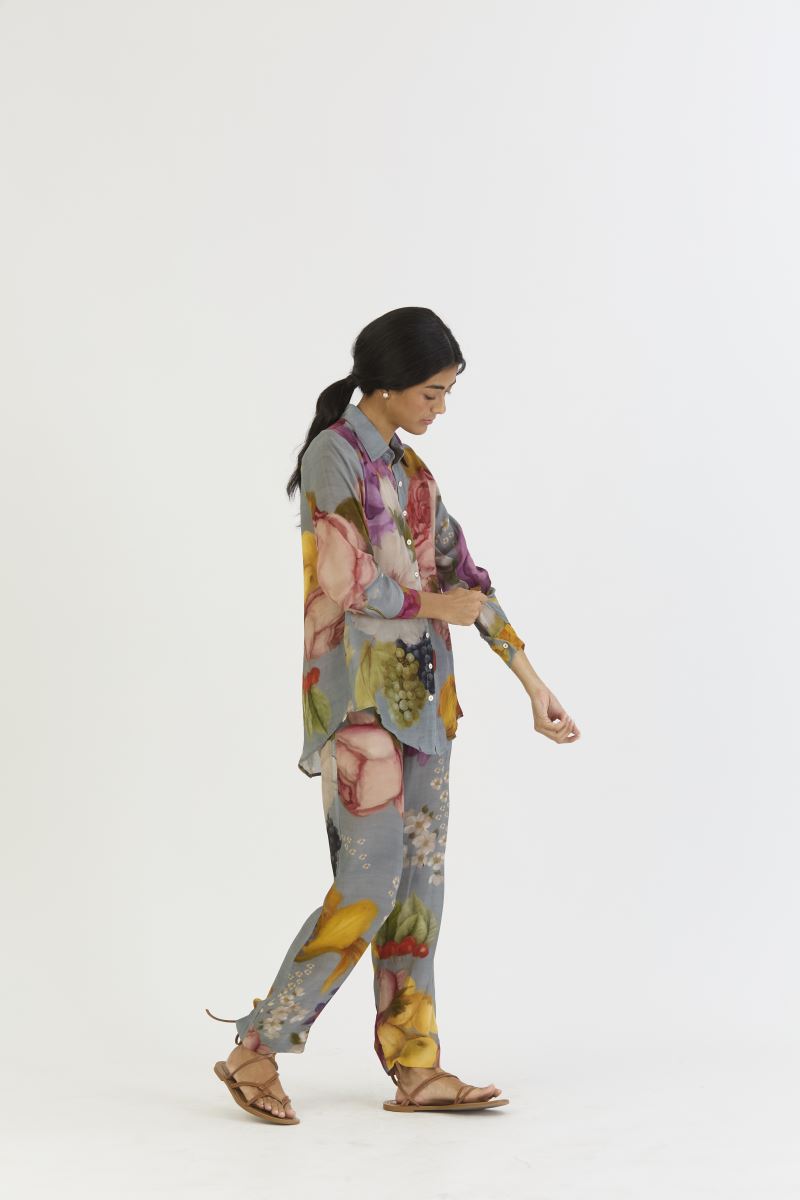 Buy - Indigo shades of blue rose co-ord set | Elan Store