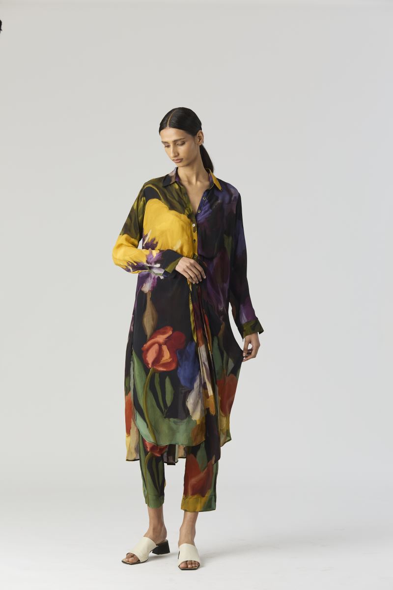 Buy - Ivy black wrap kurta set | Elan Store
