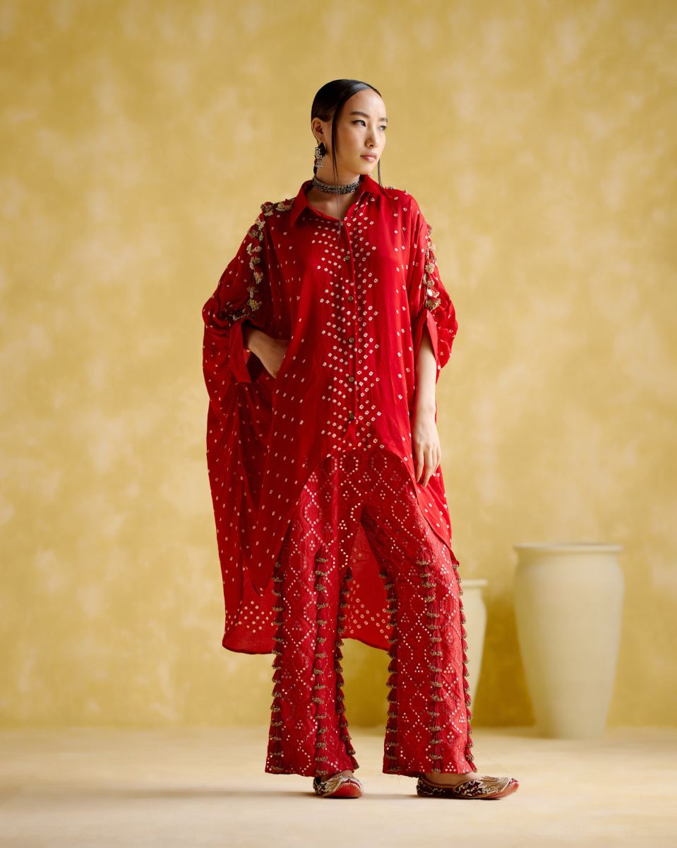 Buy - Leander red co-ord set | Elan Store