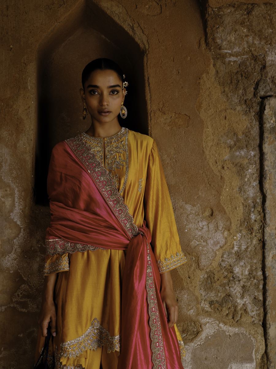 Buy - Mango yellow tunic set | Elan Store