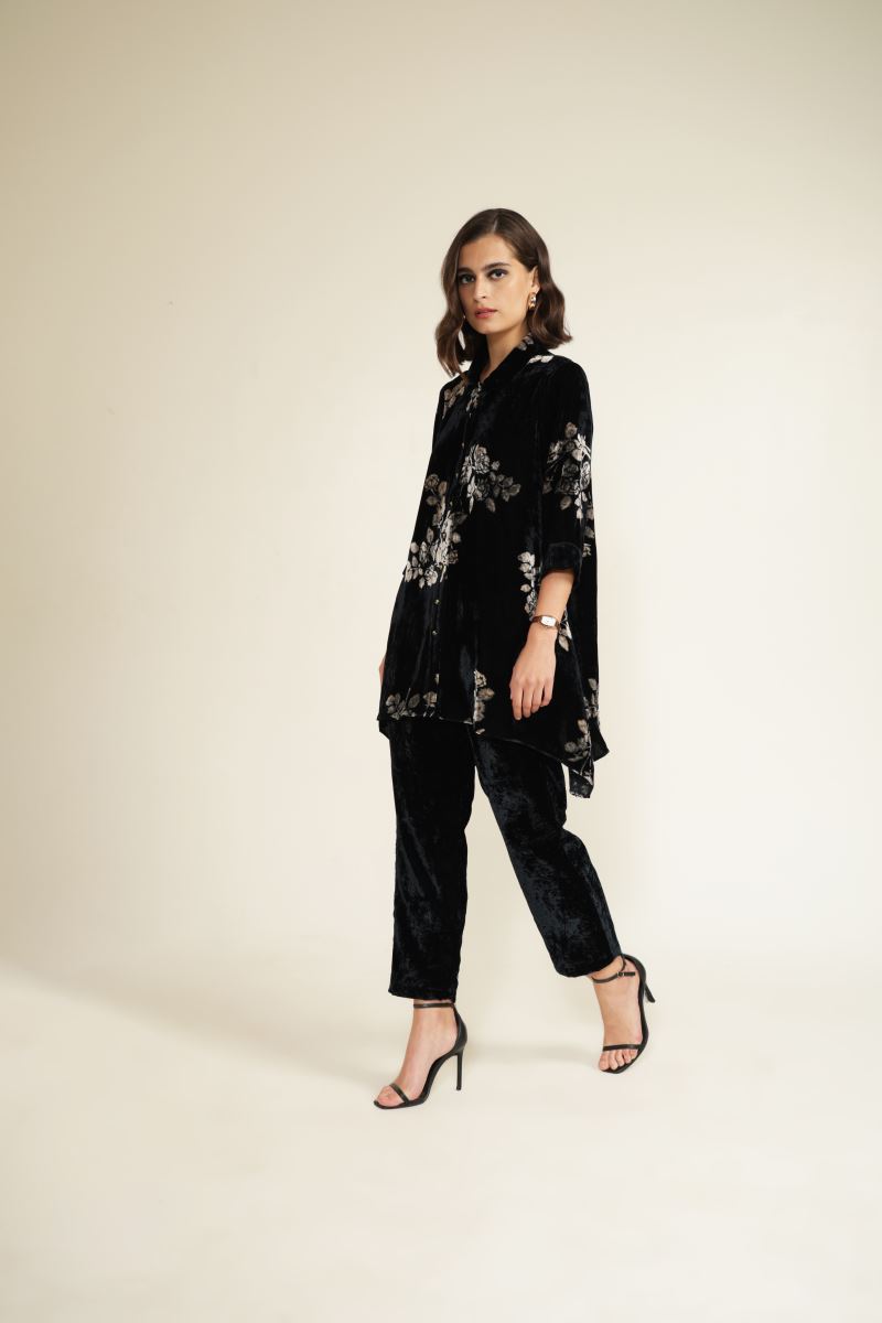 Buy - Meadows indigo velvet shirt with straight pants | Elan Store