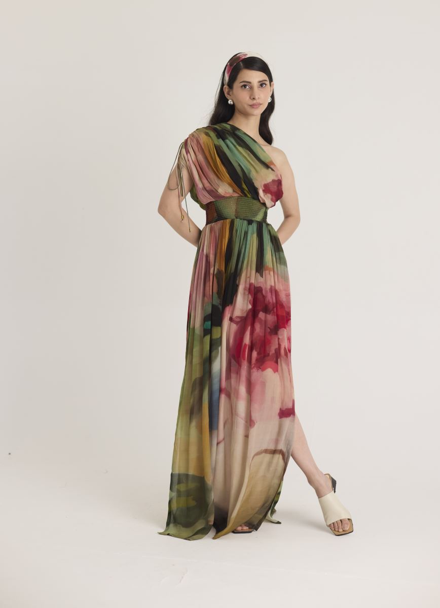 Buy - Multi color tilly one shoulder dress | Elan Store