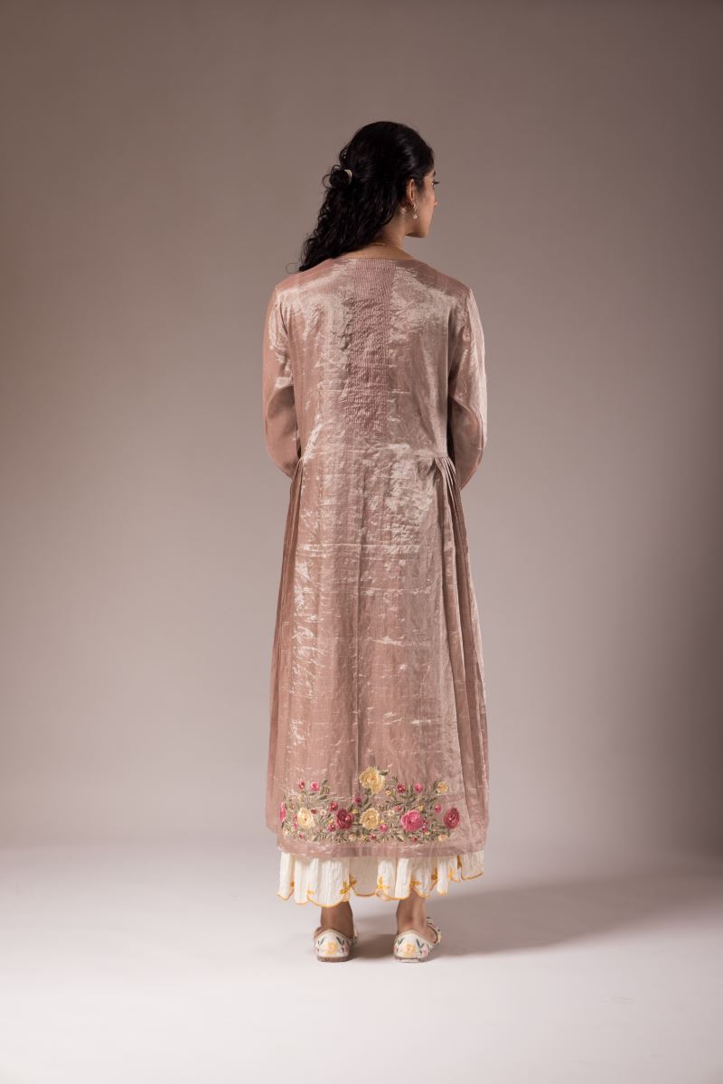 Buy - Dori gold zari tissue dress | Elan Store