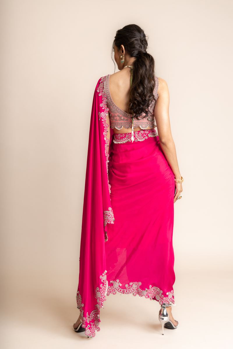 Buy - Pre-draped sari set-1 | Elan Store