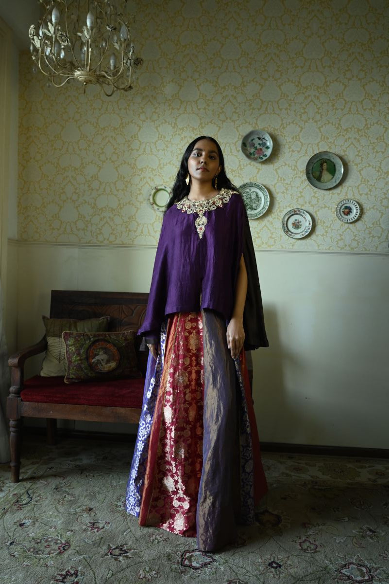 Buy - Roshnee maharani purple cape | Elan Store