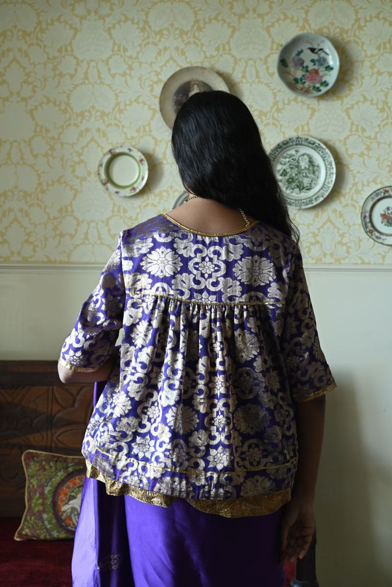 Buy - Roshnee purple kedia blouse | Elan Store