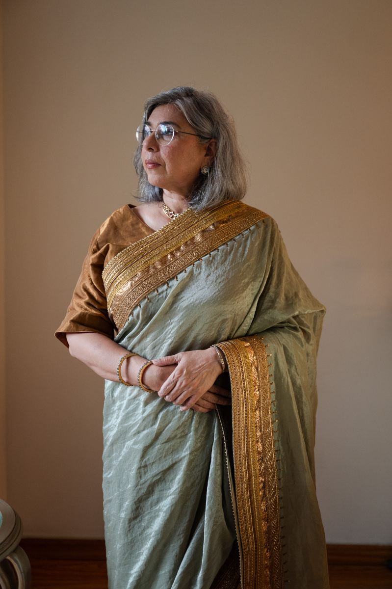 Buy - Shalimar Bagh antique gold bandi blouse | Elan Store