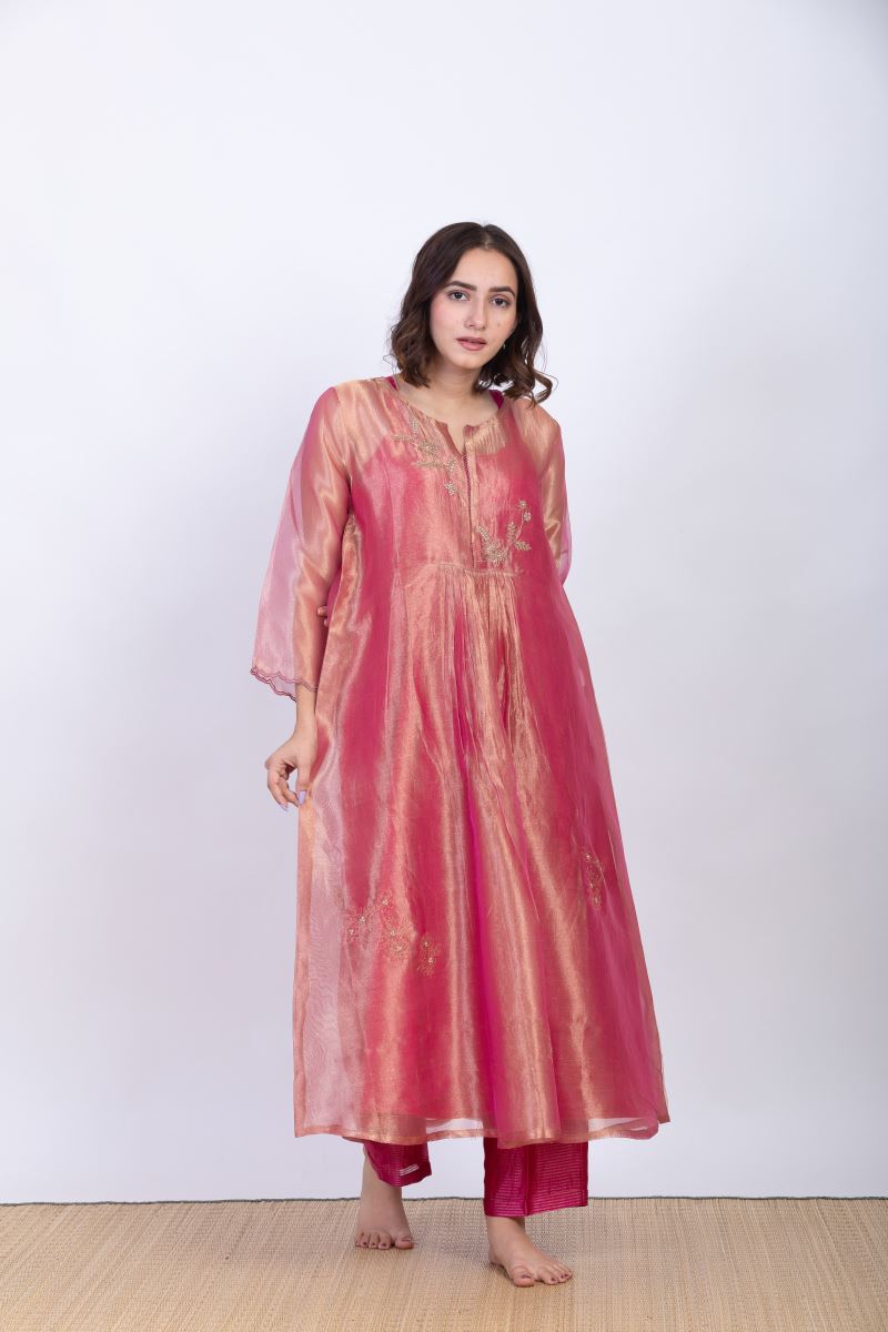 Buy - Jhanvee tissue kurta set | Elan Store