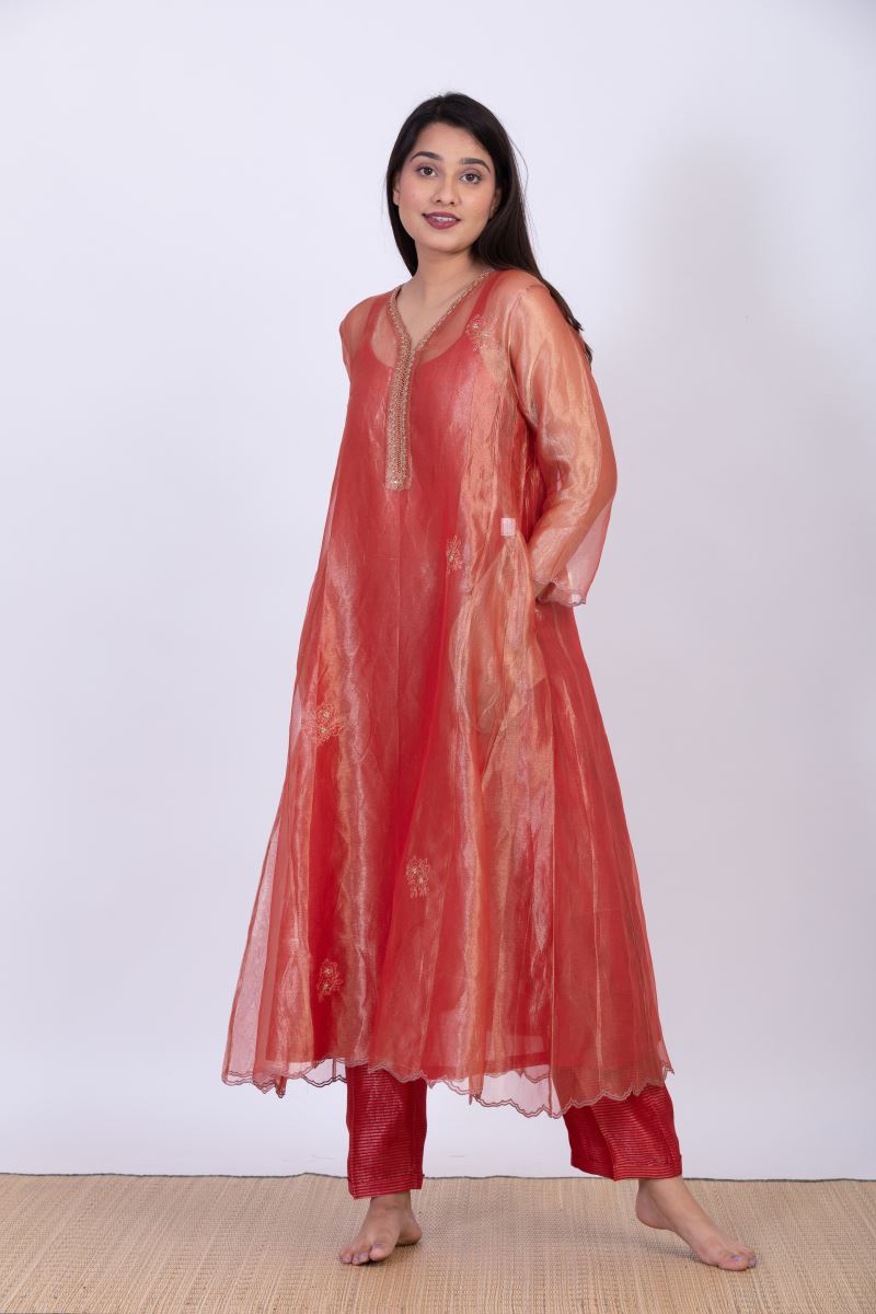 Buy - Neera tissue kurta set | Elan Store