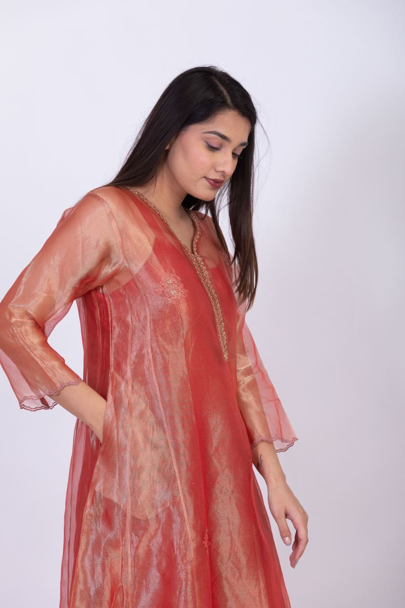 Buy - Neera tissue kurta set | Elan Store