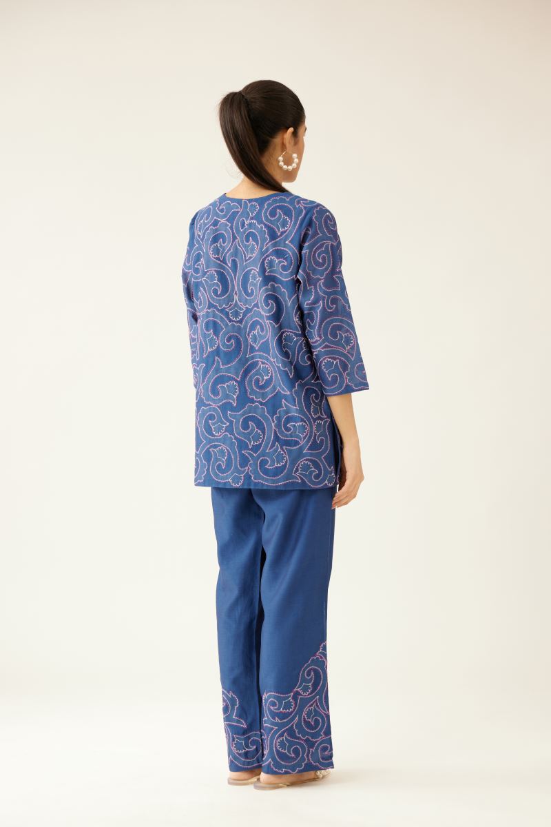 Buy - Adhuna blue top with pants | Elan Store
