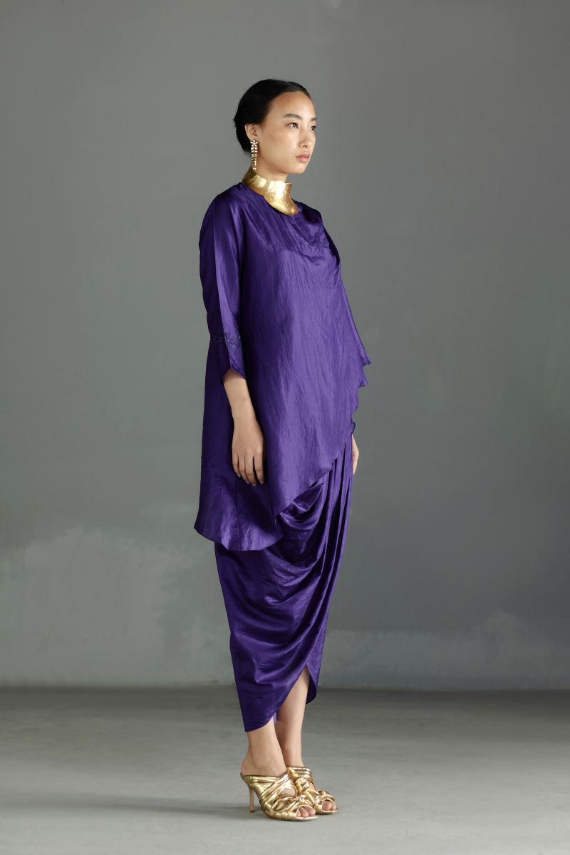 Buy - Beatrice purple toga dress | Elan Store
