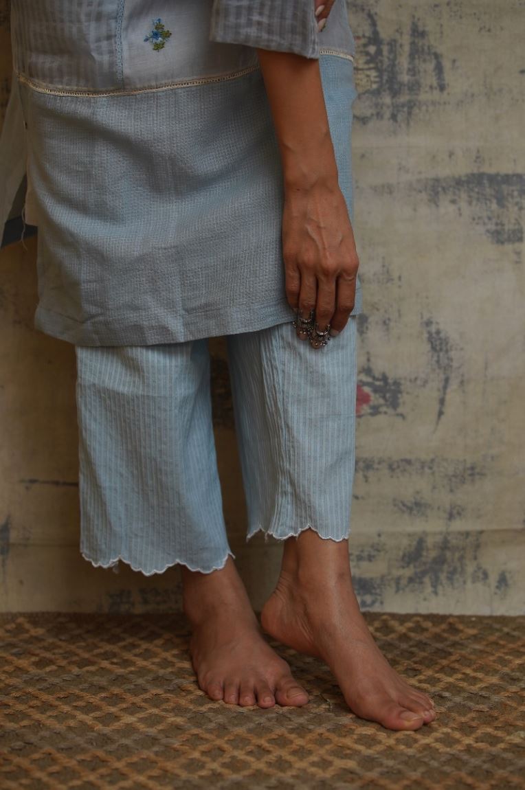 Buy - Dhaari powder blue bottom | Elan Store