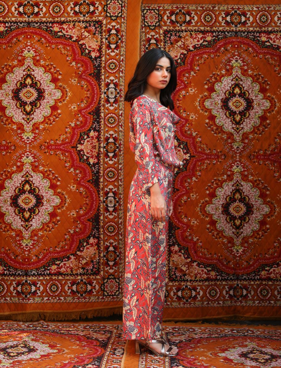 Buy - Fez cowl top and high rise pants | Elan Store