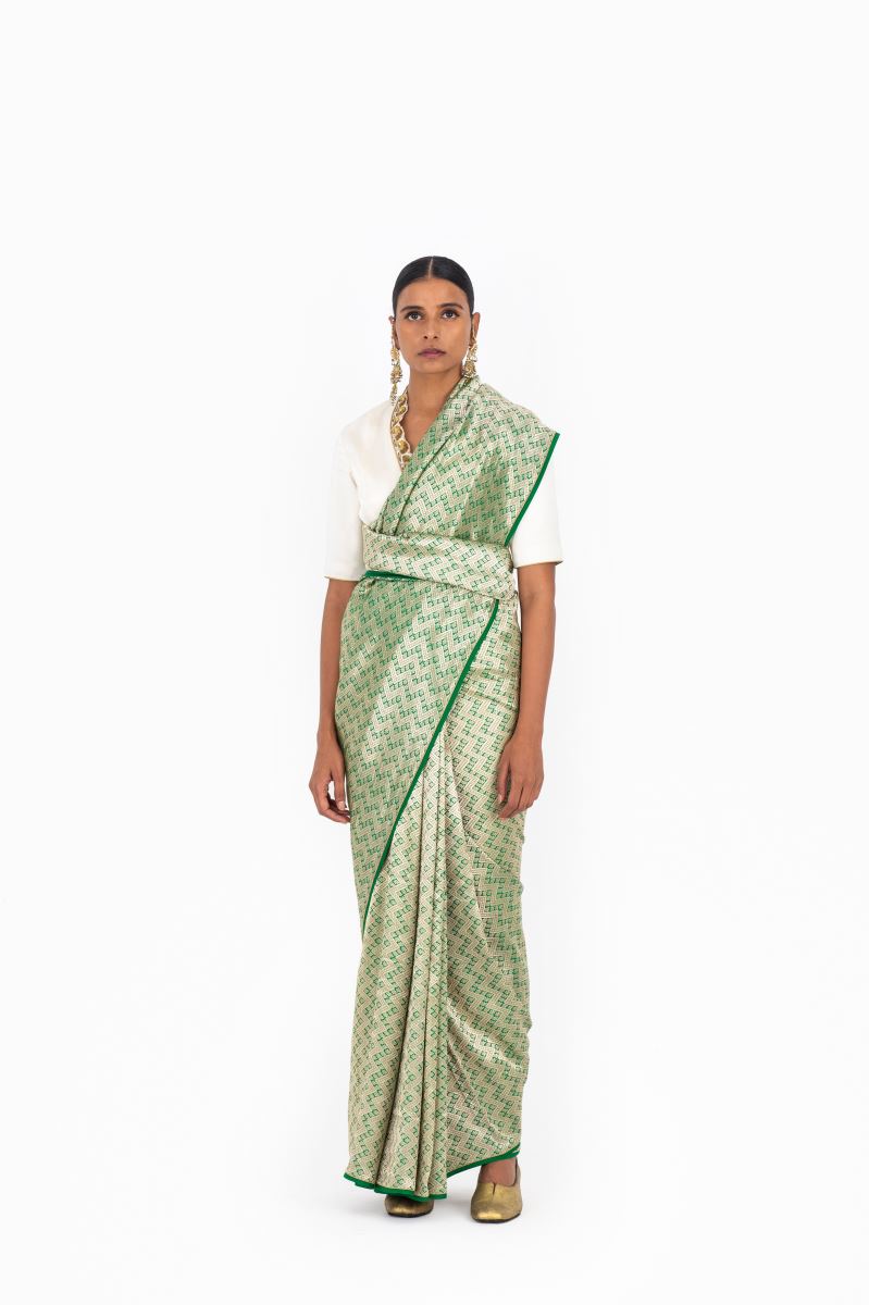 Buy - Girwa green sari | Elan Store