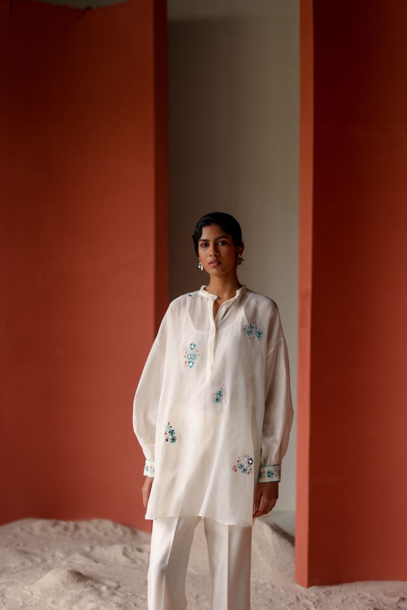 Buy - Ivory kora ruvee co-ord set | Elan Store