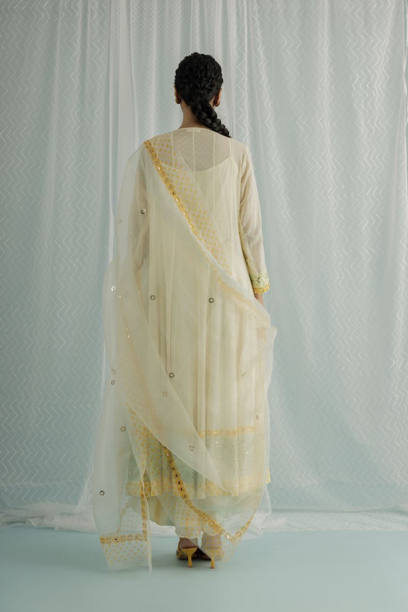 Buy - Ivory noa anarkali set | Elan Store