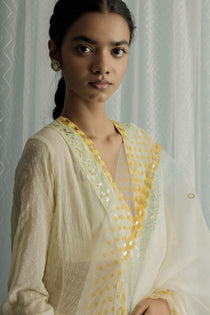 Buy - Ivory noa anarkali set | Elan Store