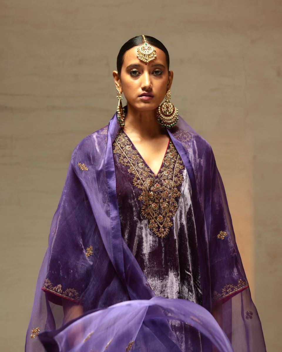 Buy - Jamuni embroidered silk organza dupatta | Elan Store