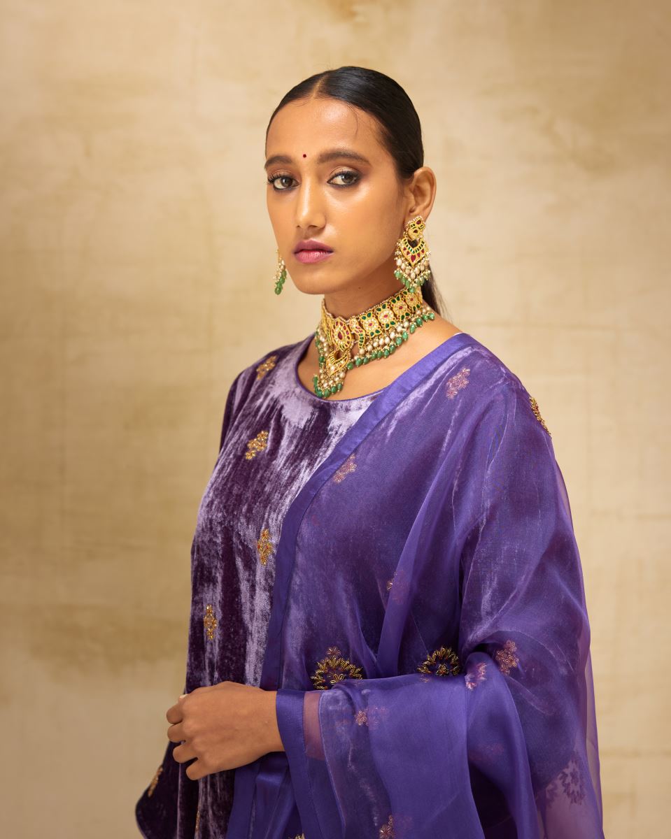 Buy - Jamuni silk organza embroidered dupatta | Elan Store