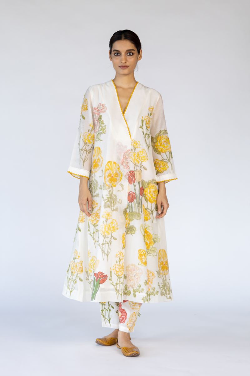 Buy - Jeanne yellow fleur tunic | Elan Store