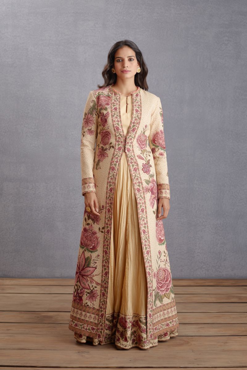 Buy - Kasturi chintz dhooni jacquard chogha set with rati ghera | Elan ...