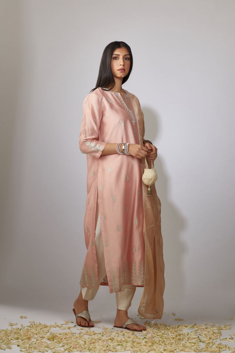 Buy - Kora pink kurta set | Elan Store
