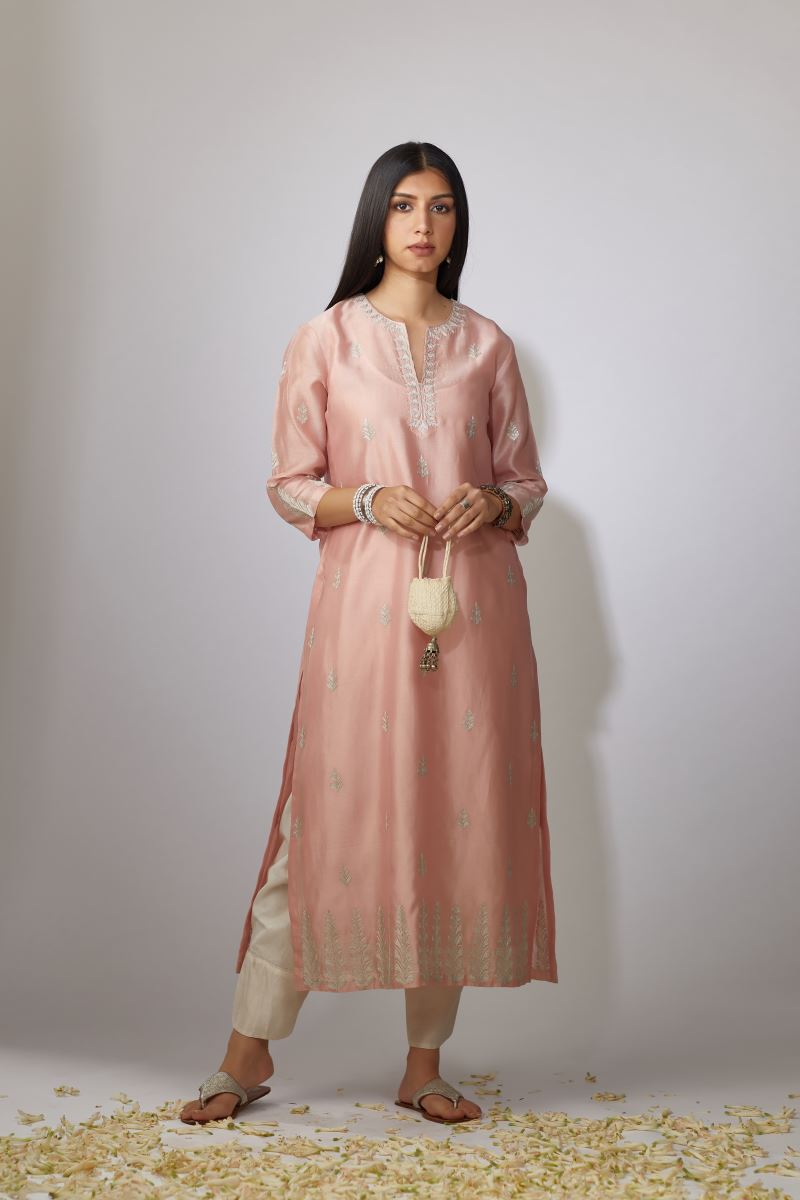 Buy - Kora pink kurta set | Elan Store