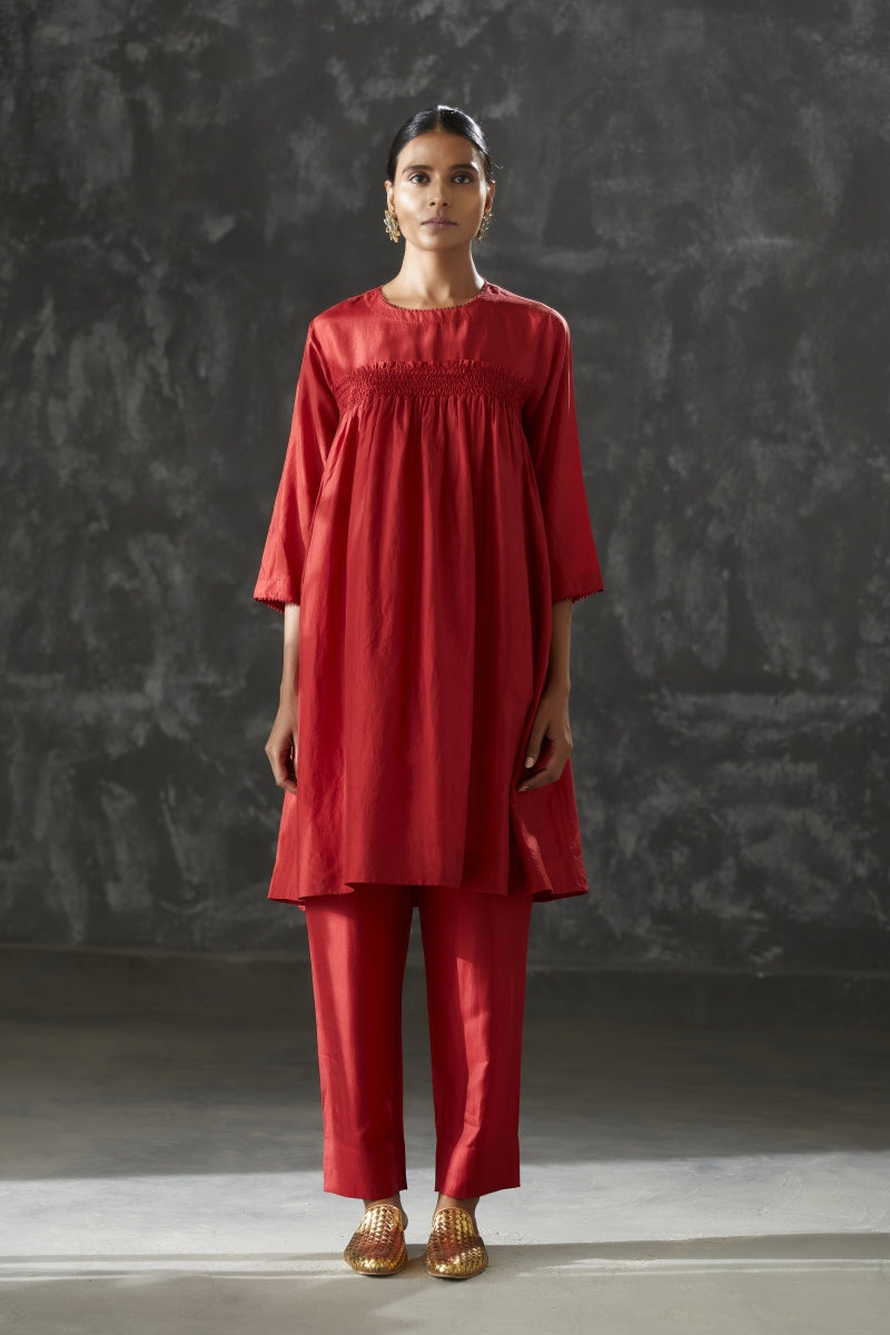Buy - Merlot smock paneled tunic | Elan Store