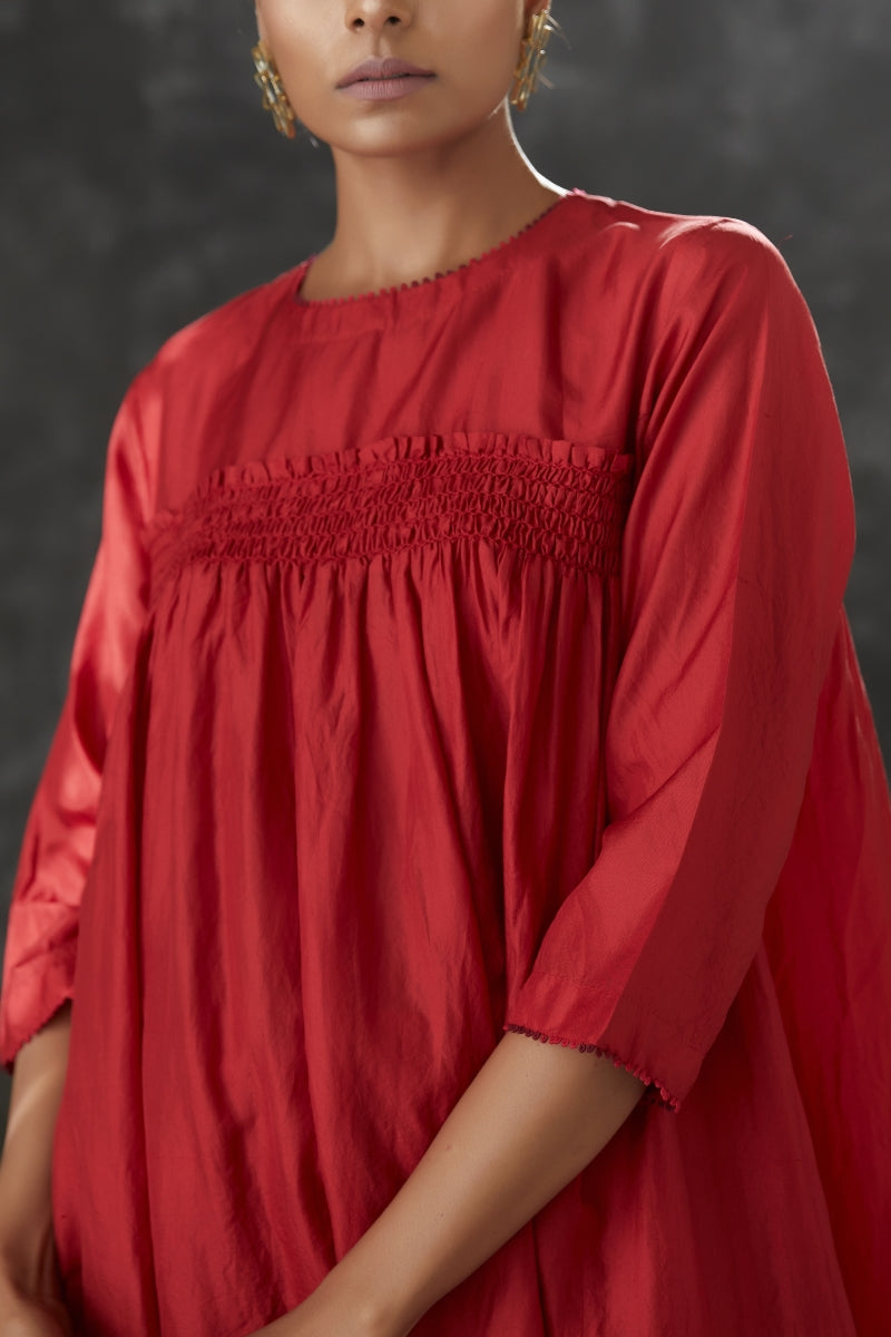 Buy - Merlot smock paneled tunic | Elan Store