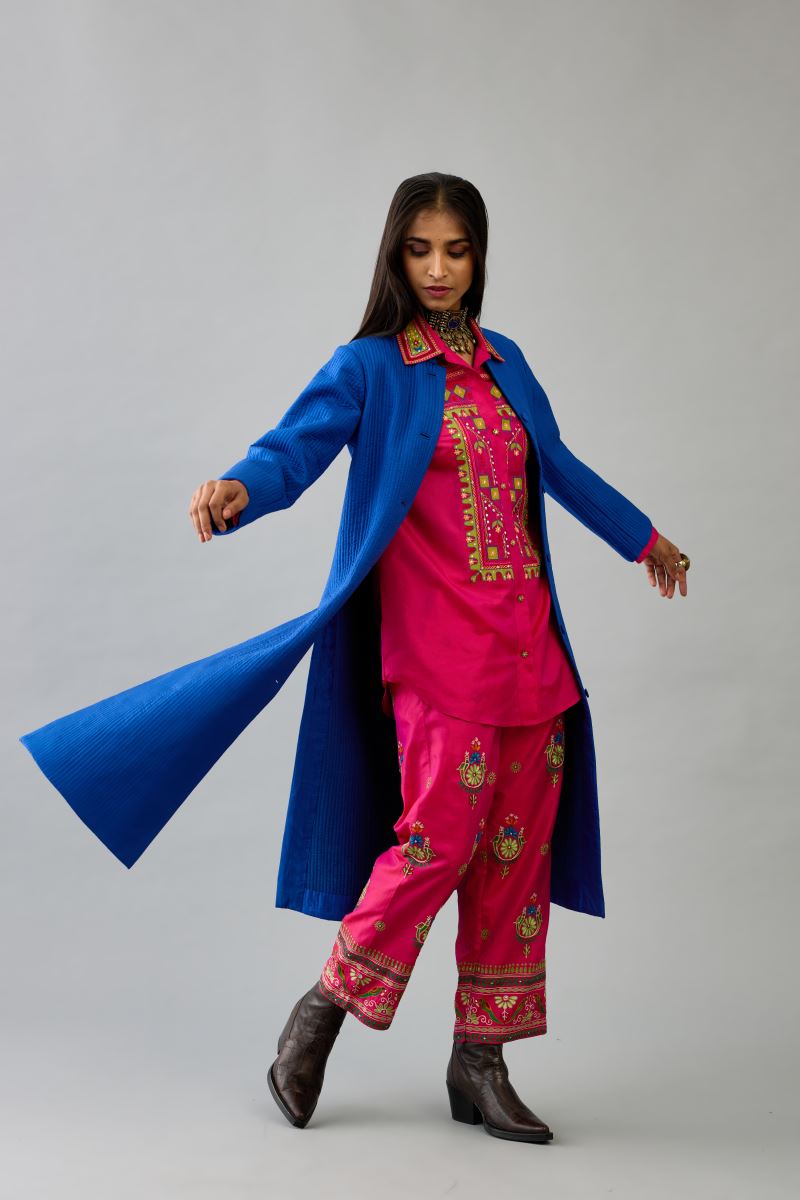 Buy - Netri blue jacket set | Elan Store