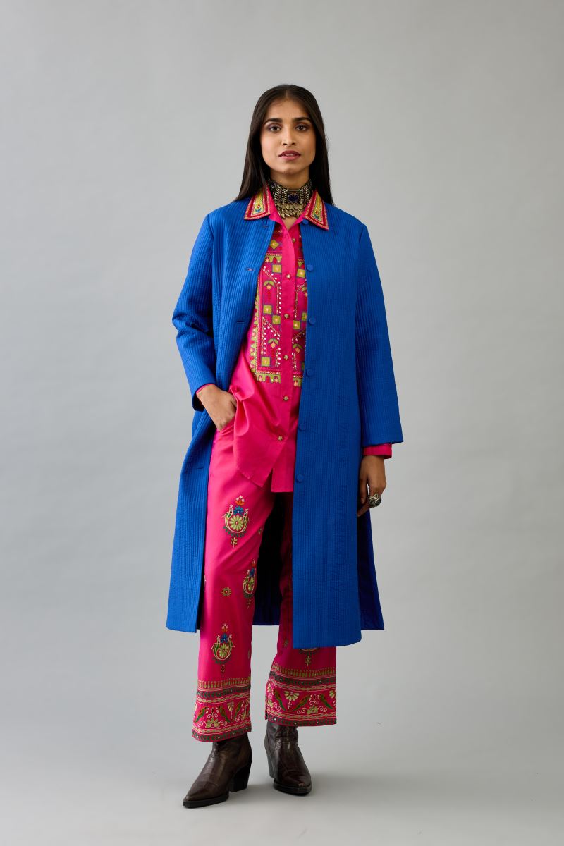 Buy - Netri blue jacket set | Elan Store