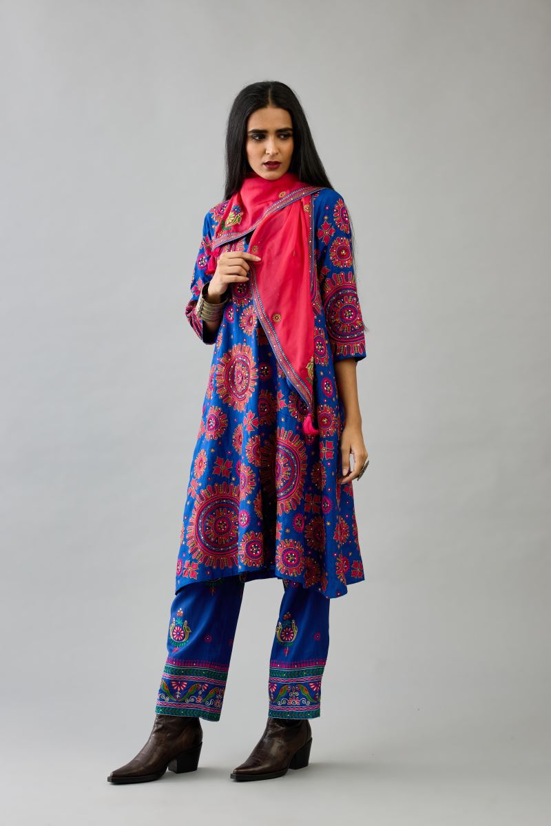 Buy - Netri blue kurta set | Elan Store