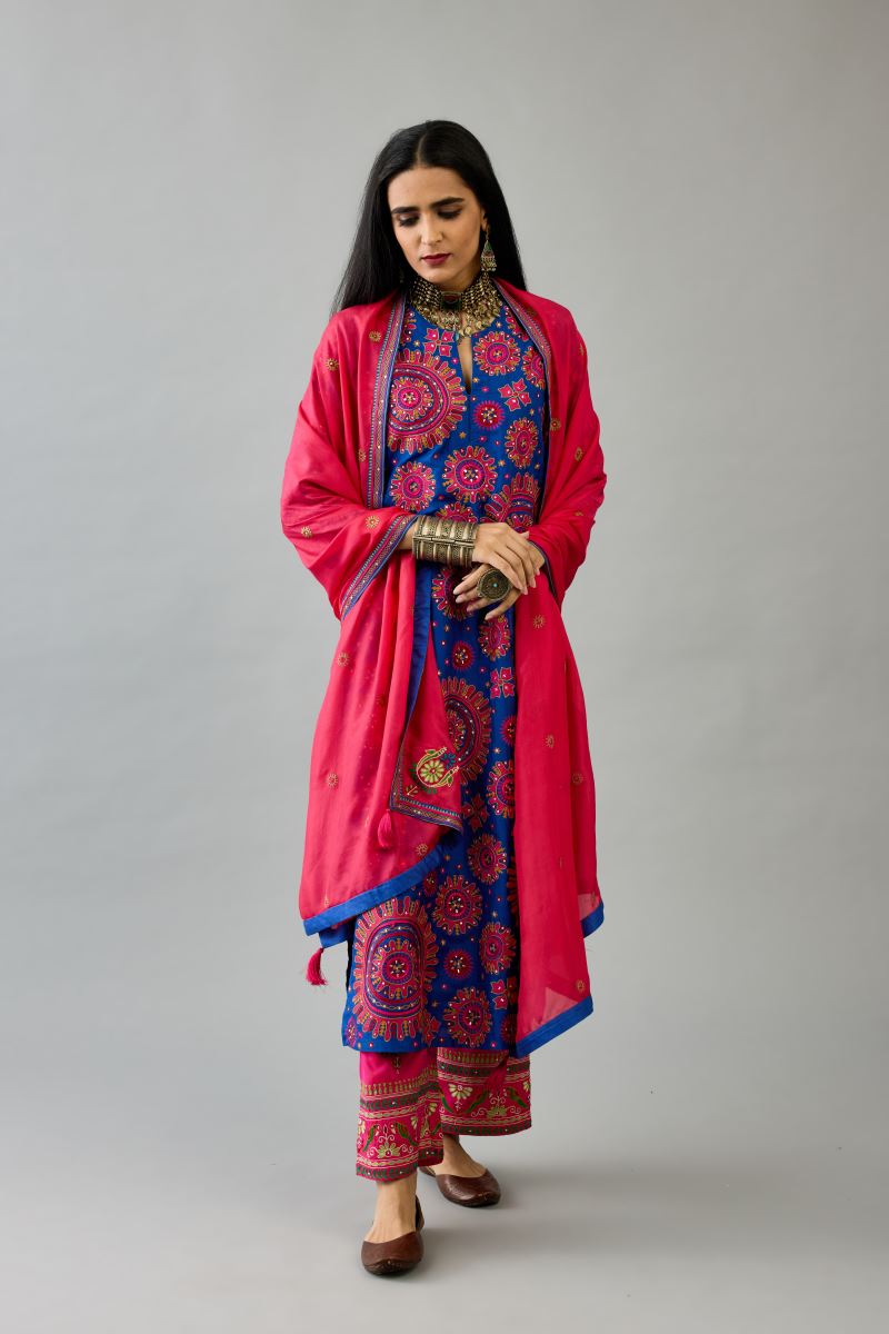 Buy - Netri blue kurta set-2 | Elan Store