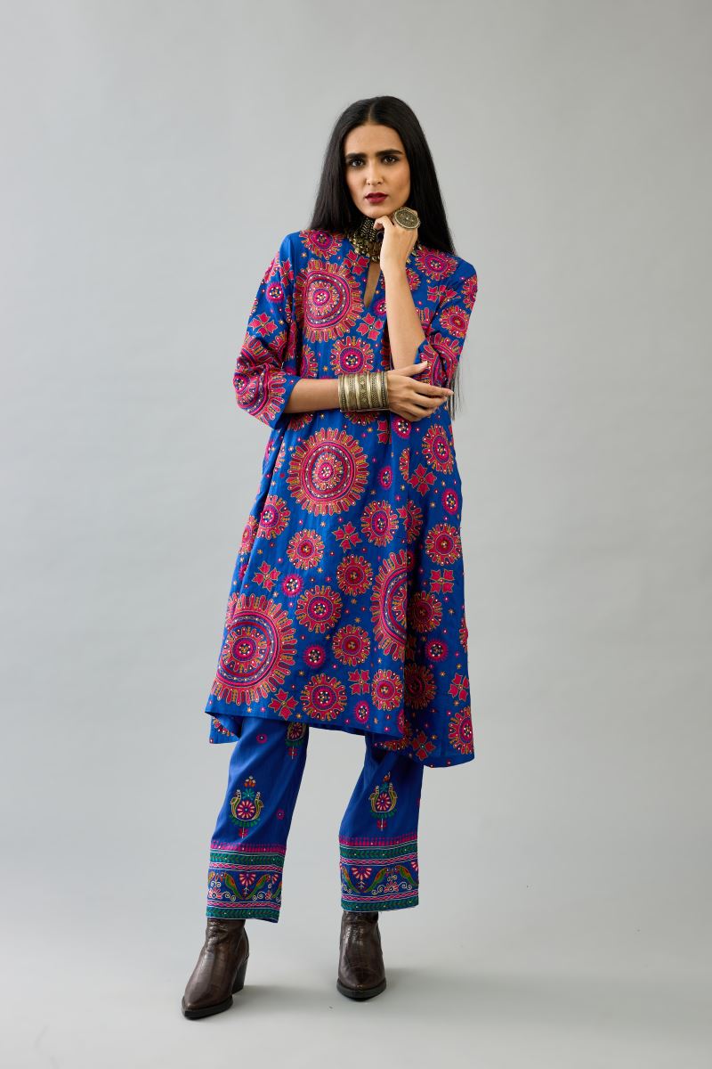 Buy - Netri blue kurta set | Elan Store