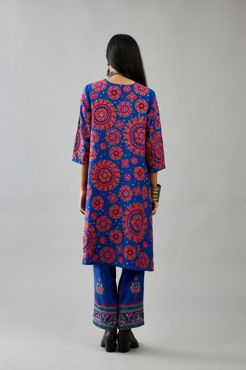 Buy - Netri blue kurta set | Elan Store
