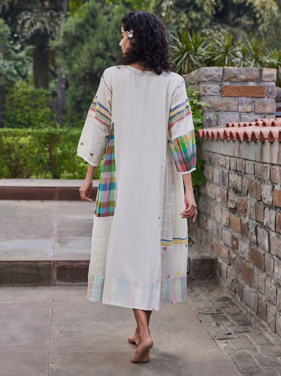 Buy - Off-white bhuj box dress | Elan Store