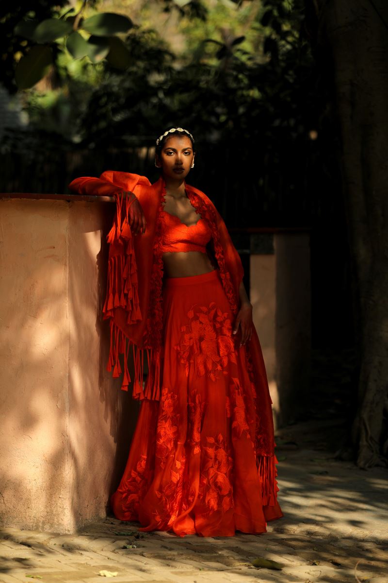 Buy - Orange abhilasha set | Elan Store