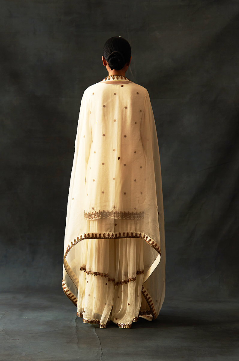 Buy - Parvaaz ivory sharara set | Elan Store