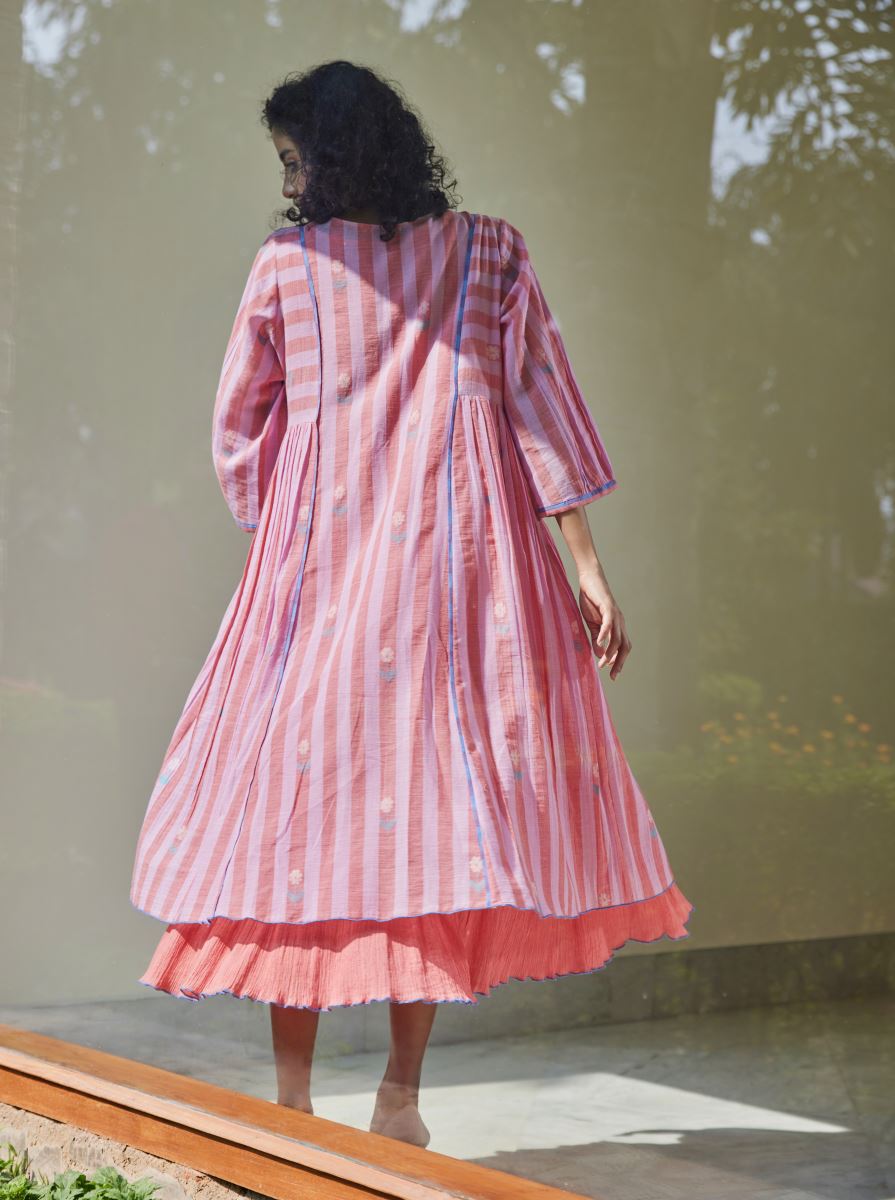 Buy - Pink stripe side dress | Elan Store